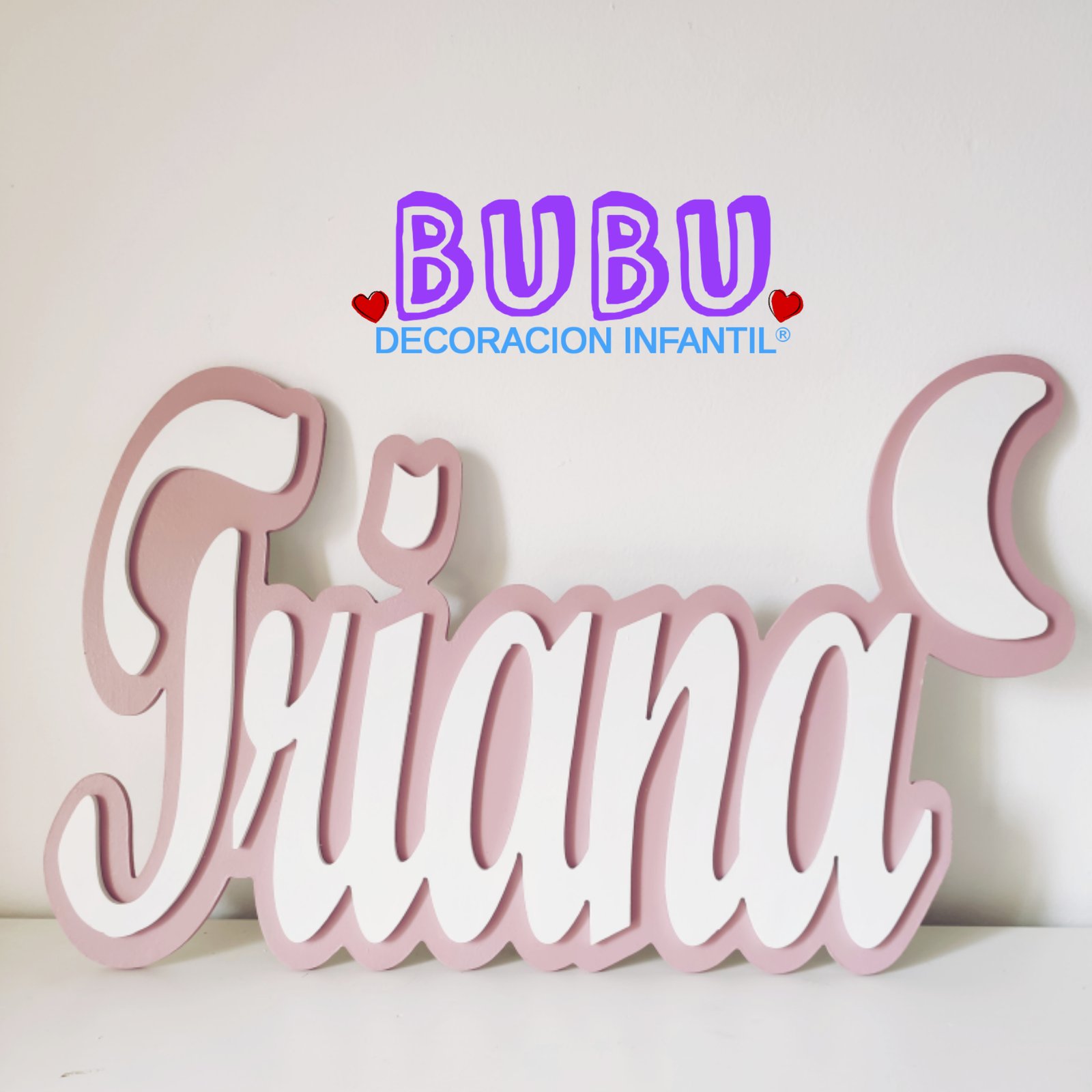 3D Relieve Wooden Names with Special Details ⭐ | BUBU Kids Deco